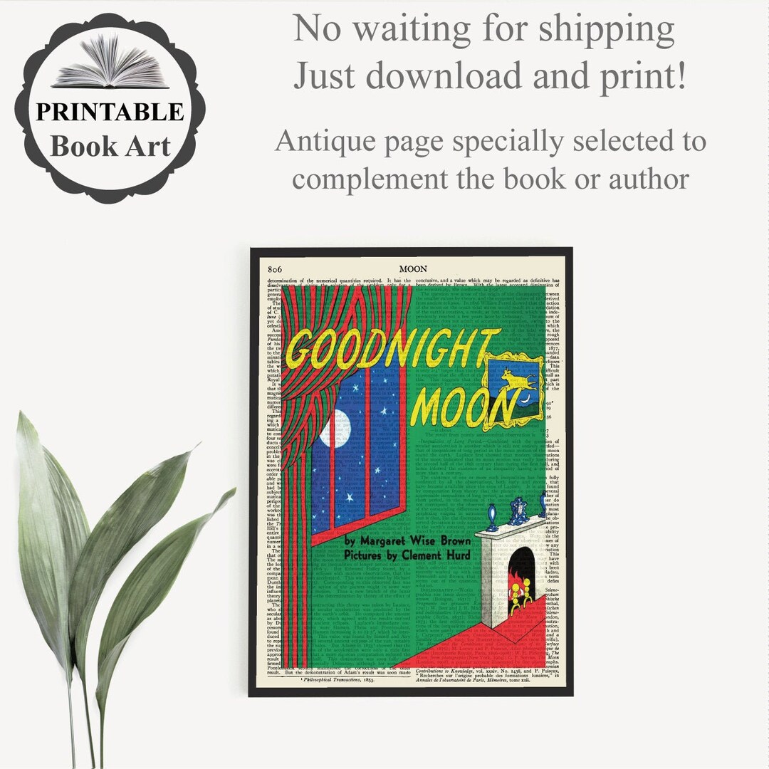 Printable 'goodnight Moon' Book Cover Poster Print, Childrens Book ...