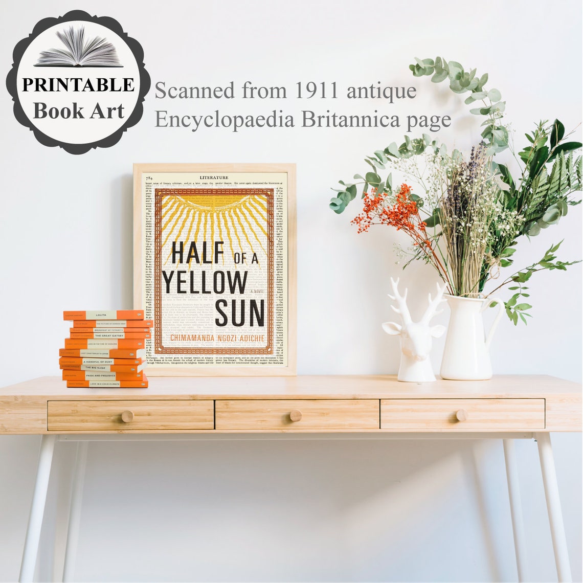 Printable 'half of A Yellow Sun' Book Cover Print on | Etsy