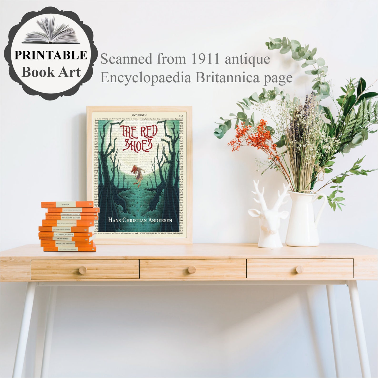 Printable 'the Red Shoes' Book Cover Print Kids Room - Etsy