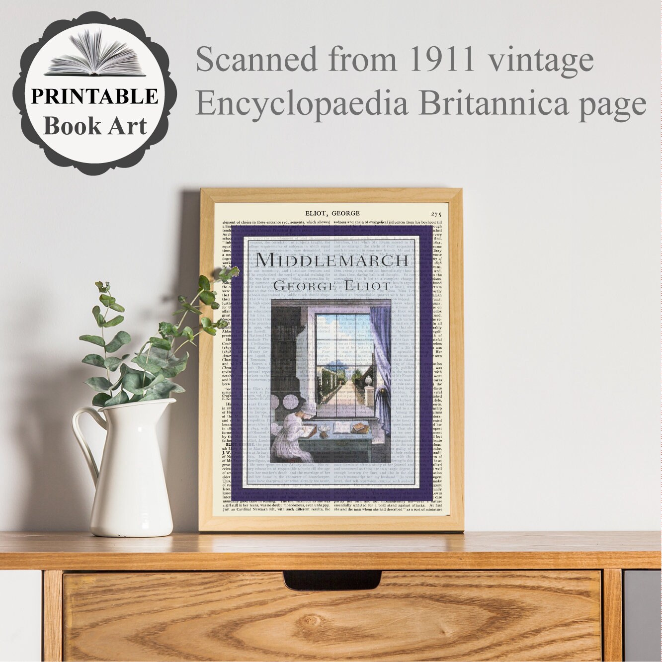 Instant Download 'middlemarch' Book Cover Art Print | Etsy UK