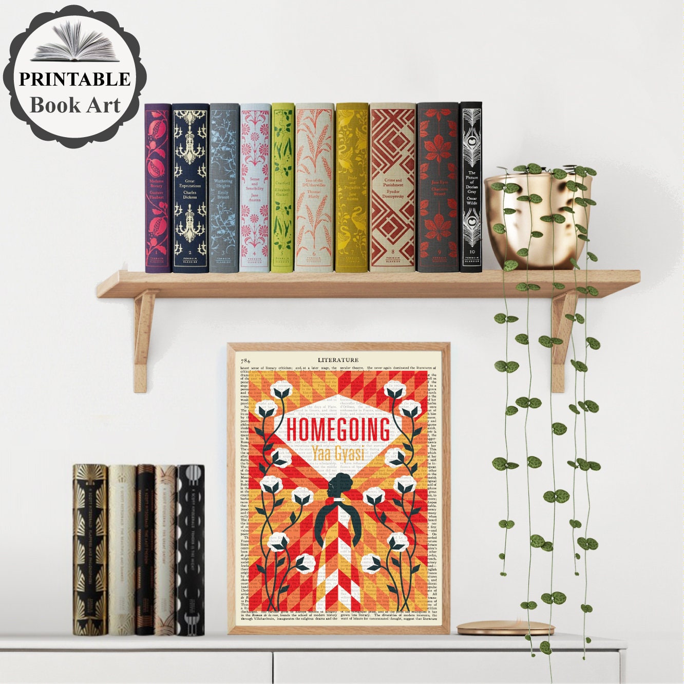 Printable 'homegoing' Book Cover Art on Old Page, Yaa Gyasi Literary ...