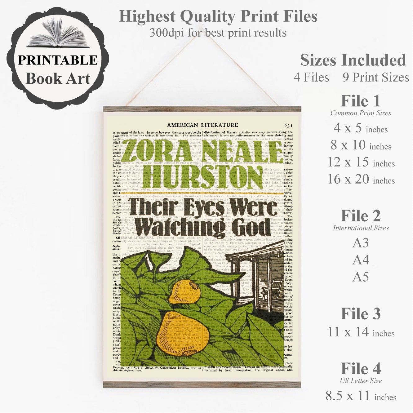 Printable 'their Eyes Were Watching God' Book Poster - Etsy