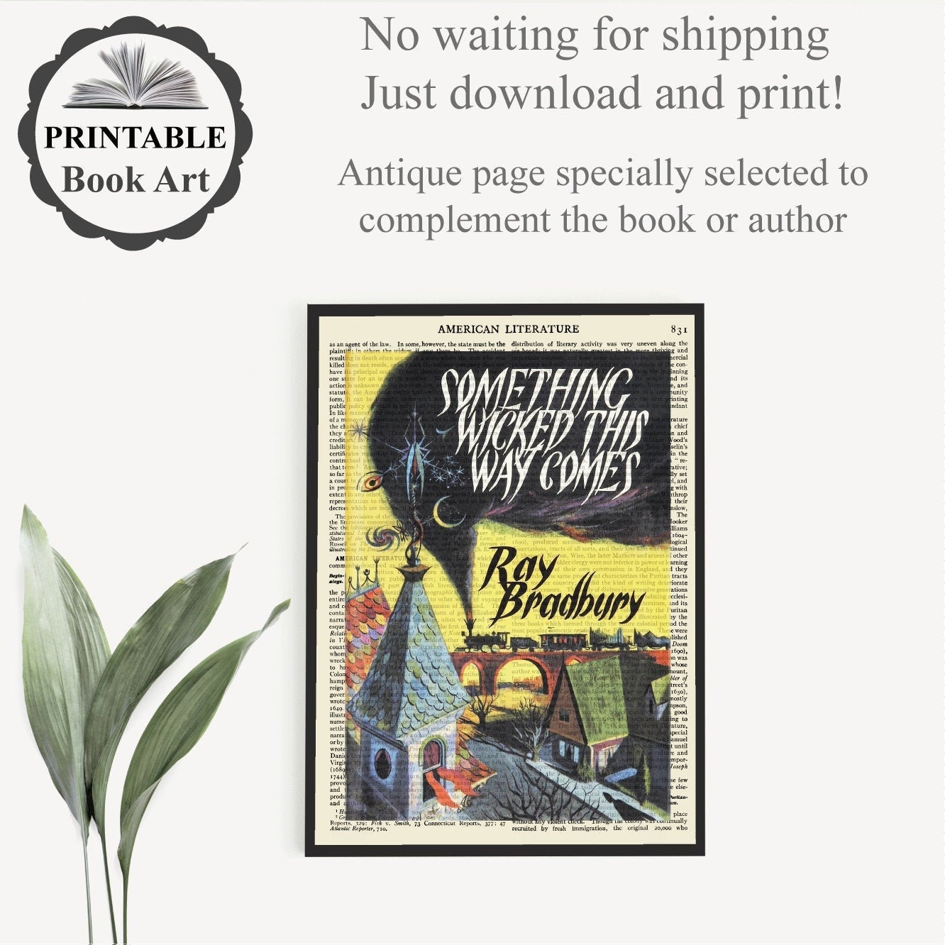 Printable 'something Wicked Comes This Way' Book Cover - Etsy