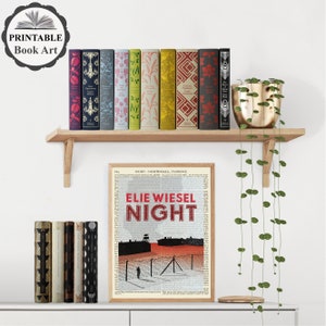 Printable 'night' Book Cover Art Print on Vintage Encyclopedia Page ...