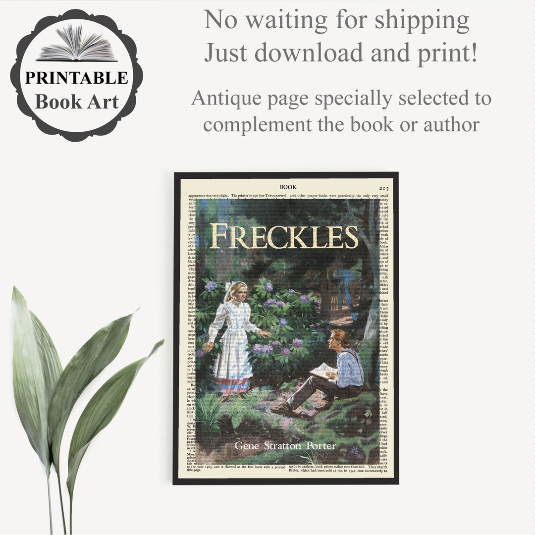 Printable 'freckles' Book Cover Art Print, Bookish Gift for Book Lover ...