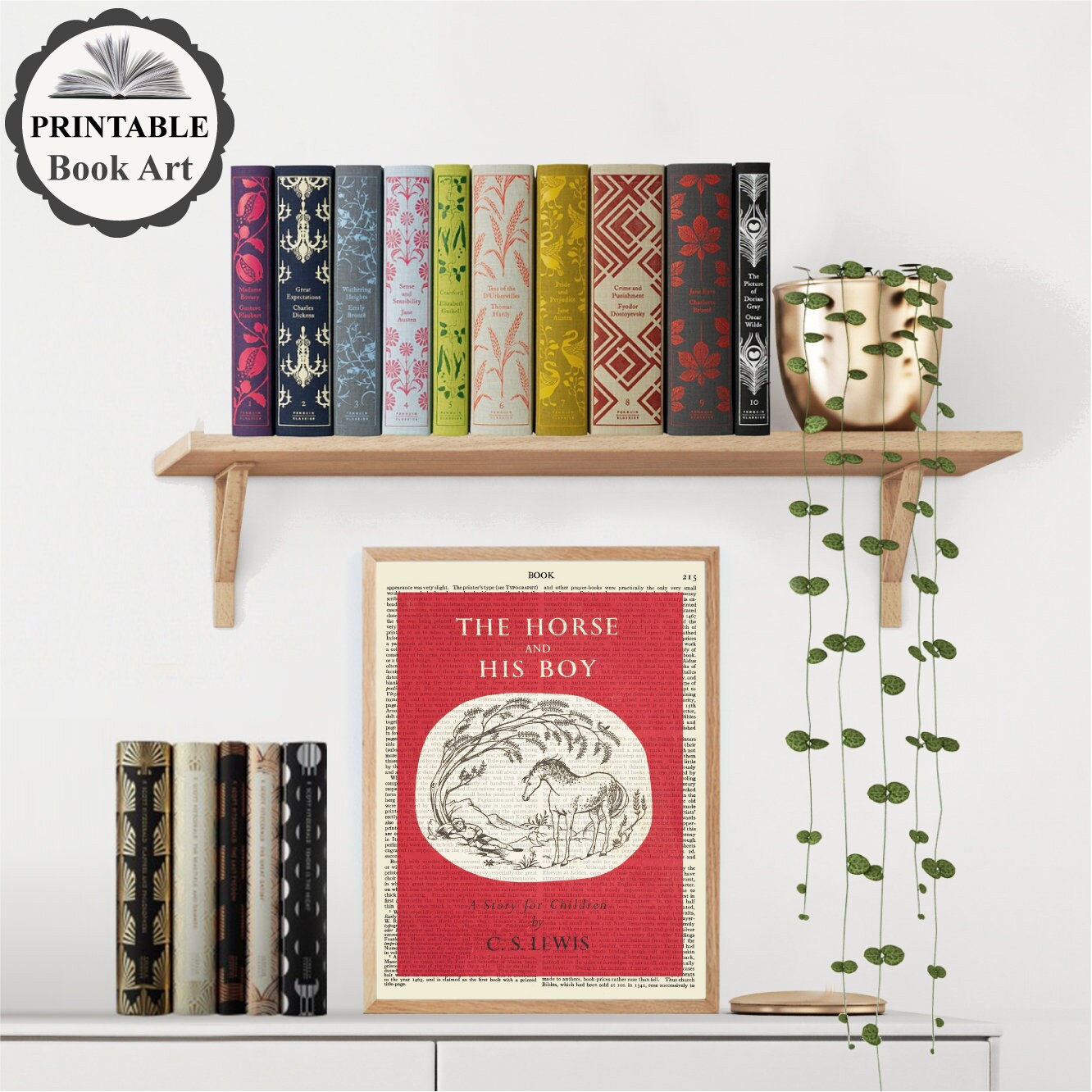 Printable 'the Horse and His Boy' Book Cover Print on Vintage Page, C S ...