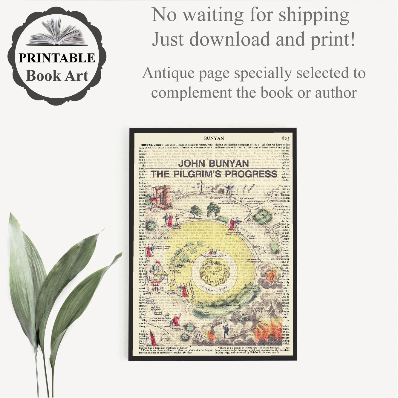 Printable 'The Pilgrim's Progress' Book Cover | Etsy