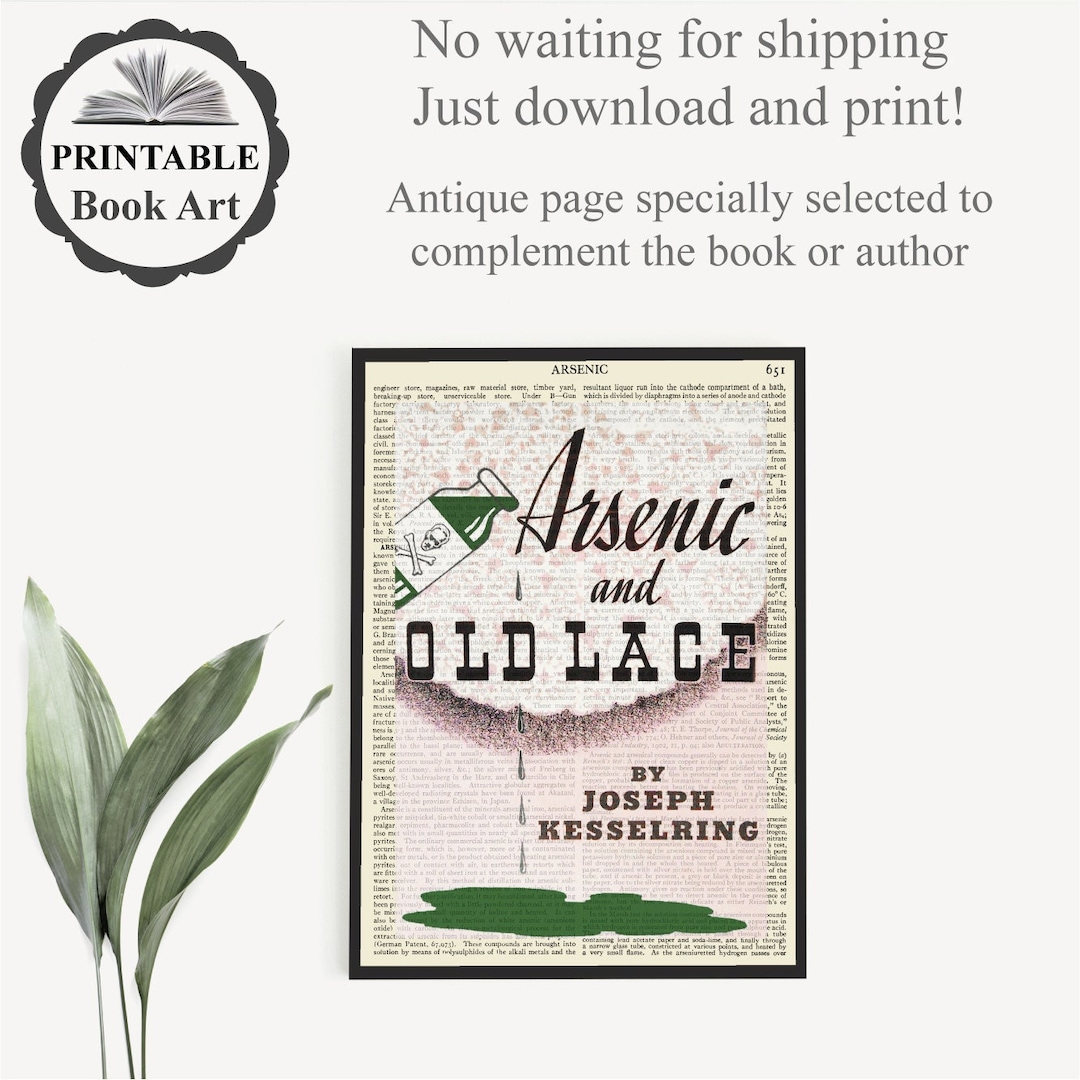 Printable 'arsenic and Old Lace' Playbook Art Print, Book Cover Wall ...