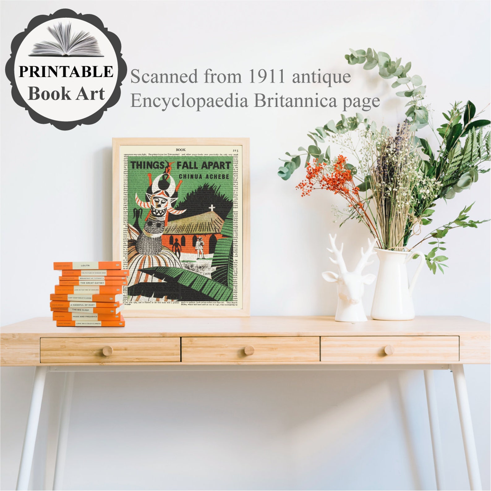 A Downloadable 'things Fall Apart' Book Art Print on a Vintage 1911 ...