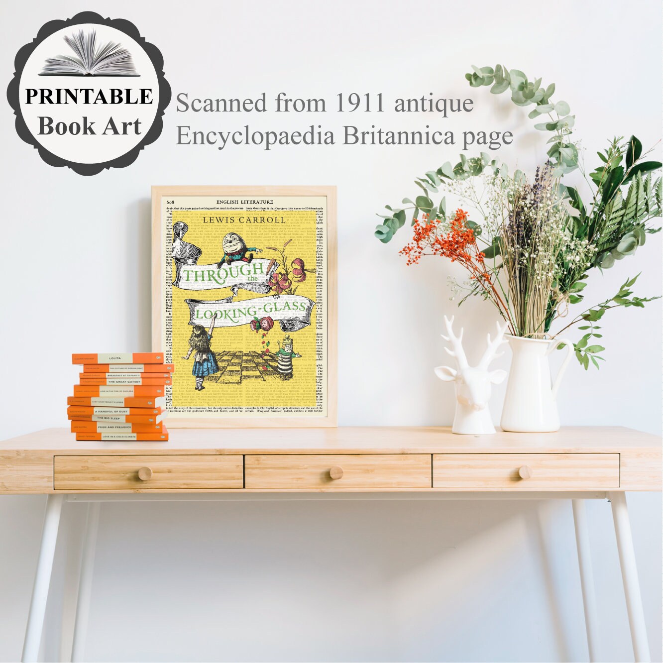 Printable 'through the Looking Glass' Book Cover Print | Etsy