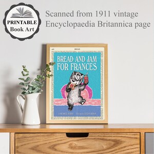 Printable 'bread and Jam for Frances' Book Poster Print on Vintage Page ...