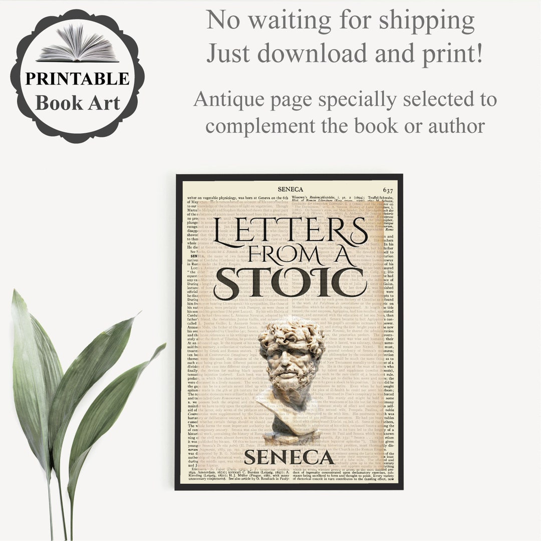 Printable Art of 'letters From A Stoic' Book Cover on Old Page ...