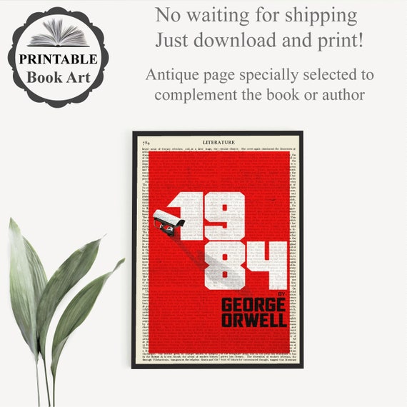 Printable 1984 Book Cover Poster Book Art Print Gift for - Etsy