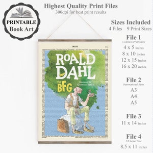 Printable 'big Friendly Giant' Book Cover Art, Roald Dahl BFG Print ...