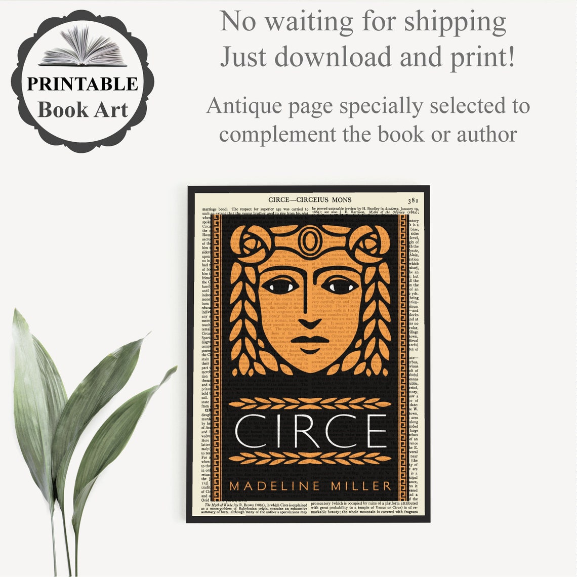 Printable 'circe' Book Cover Art Print, Greek Mythology, Historical ...