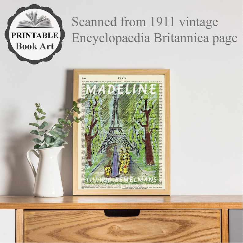 Printable 'madeline' Art Print of Book Cover on Vintage 'paris ...
