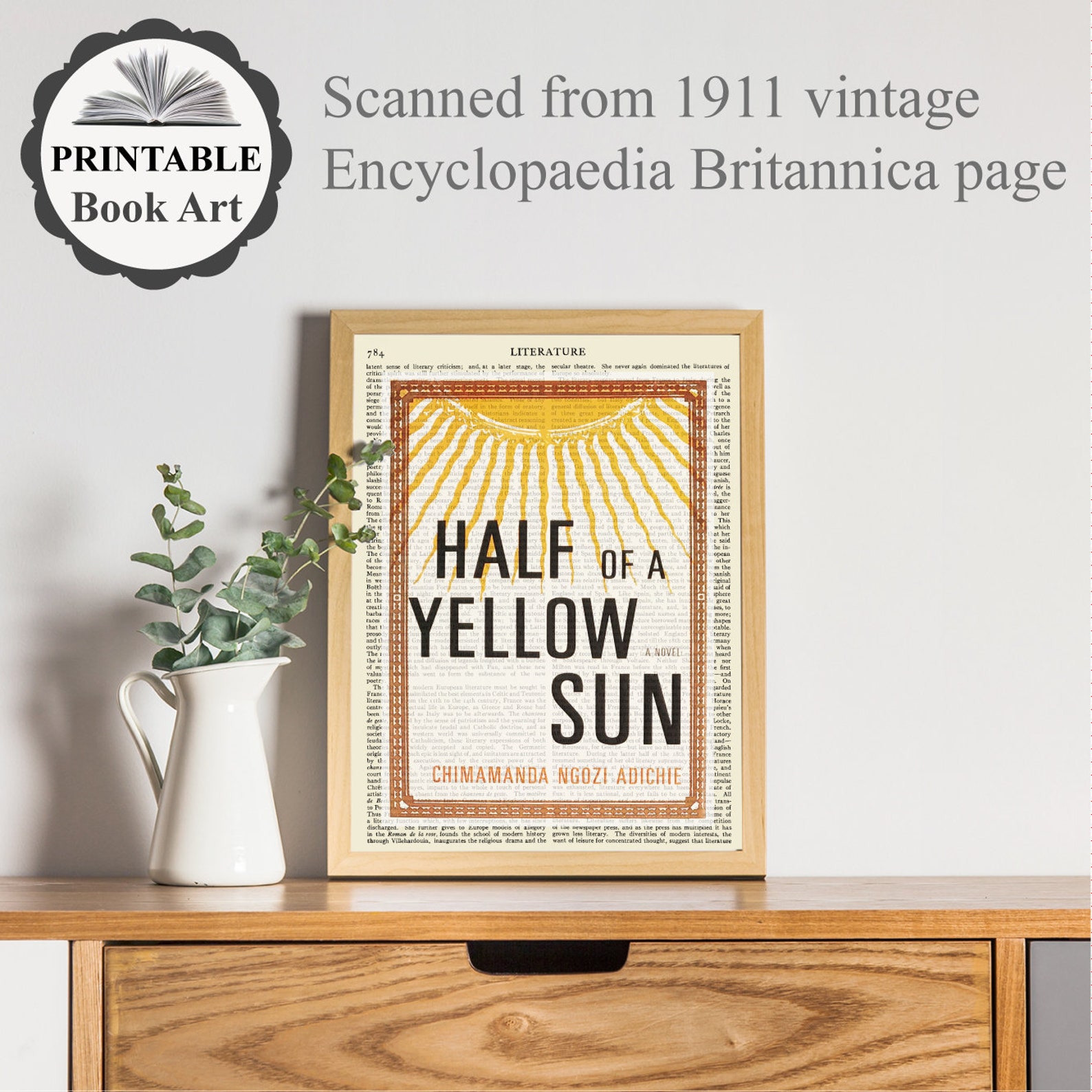 Printable 'half of A Yellow Sun' Book Cover Print on | Etsy