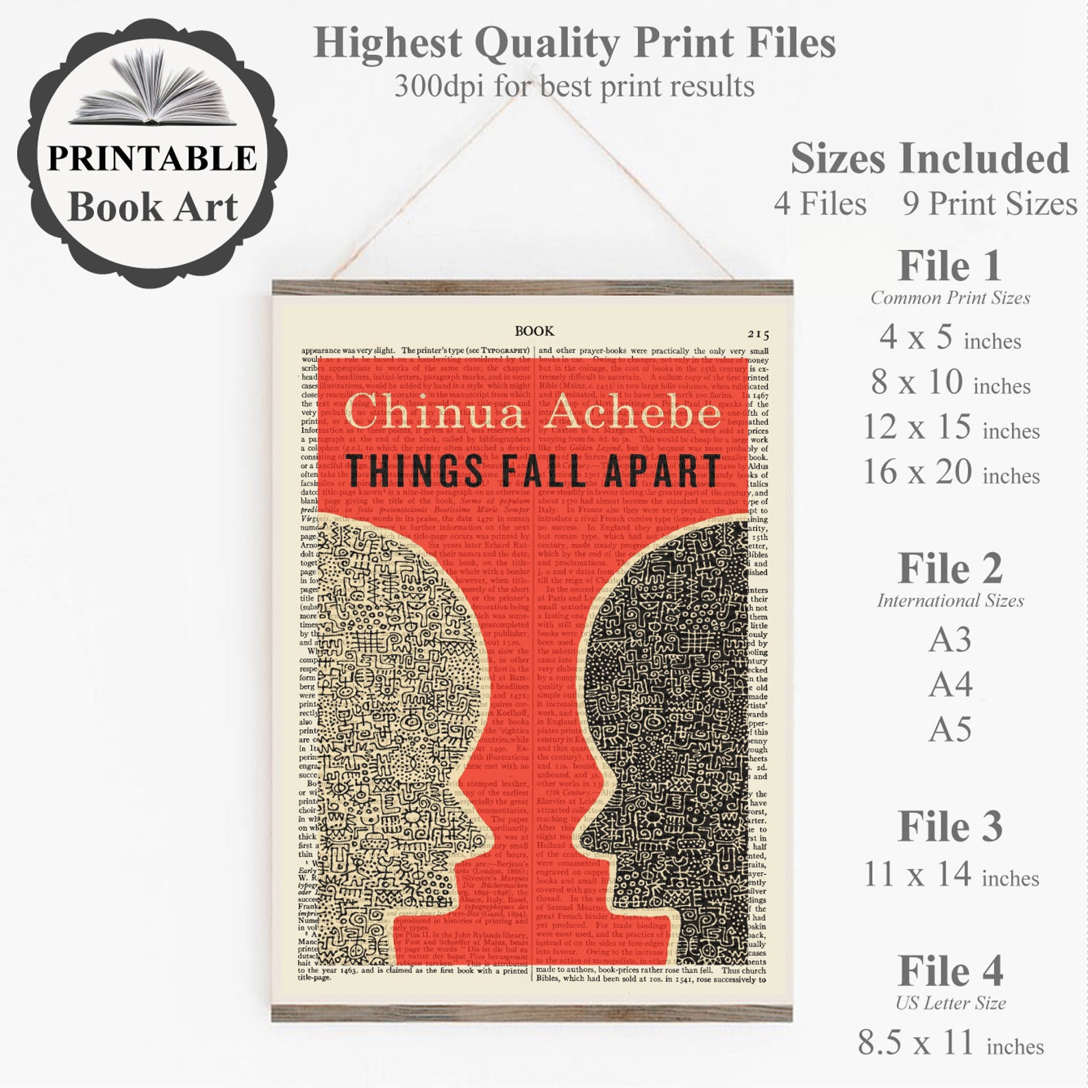 A Downloadable 'things Fall Apart' Book Art Print on a - Etsy