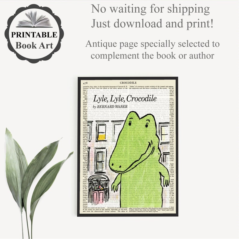 Printable 'Lyle Lyle Crocodile' Book Cover Art on | Etsy