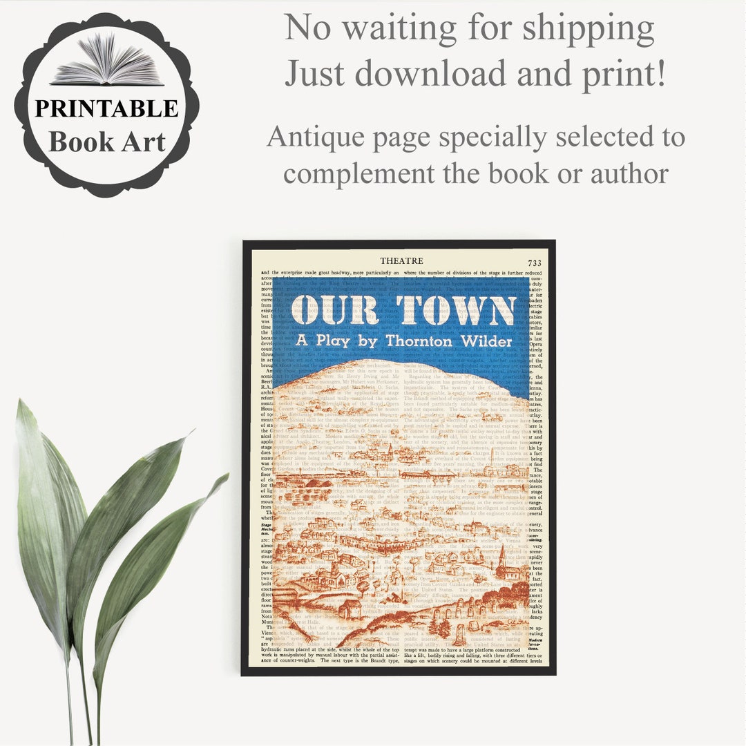 Printable 'our Town' Play Book Cover Art Print, Classroom Poster, Drama ...