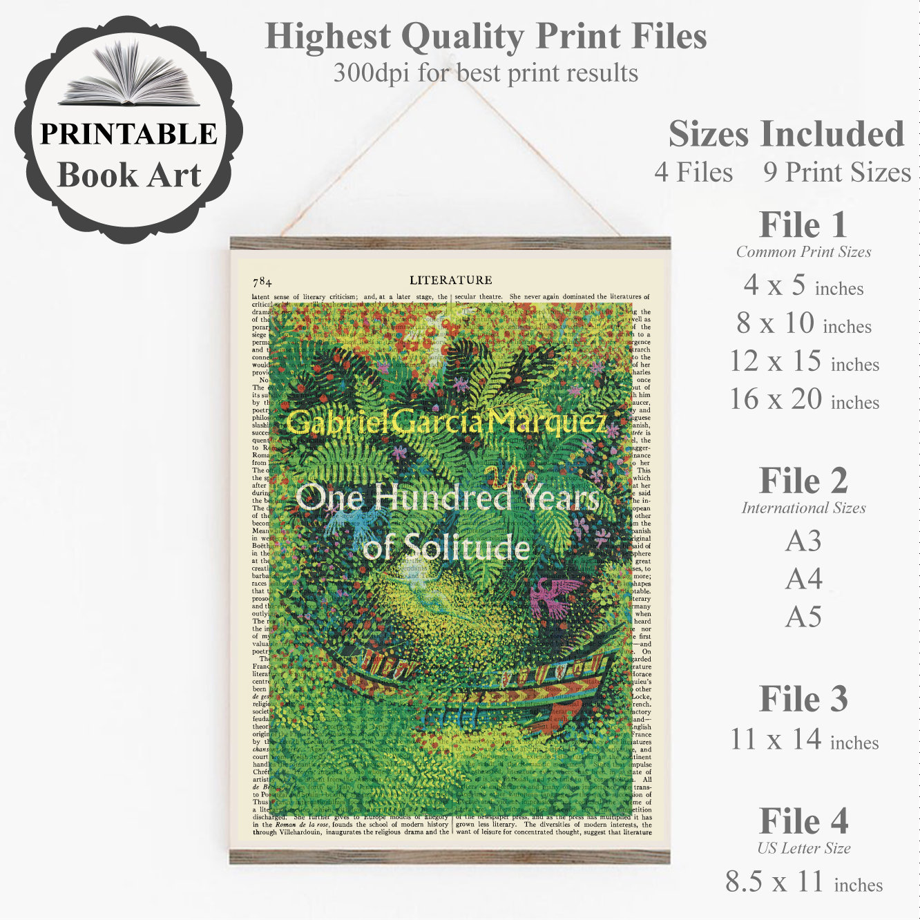 A Printable 'one Hundred Years of Solitude' Book Art - Etsy