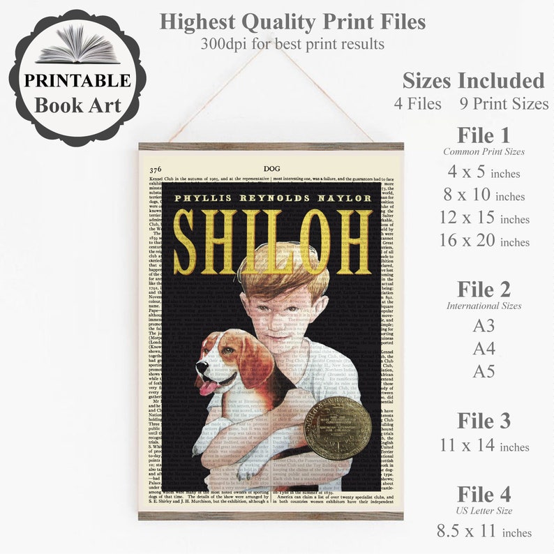 Printable 'shiloh' Book Cover Art Print Bookish - Etsy