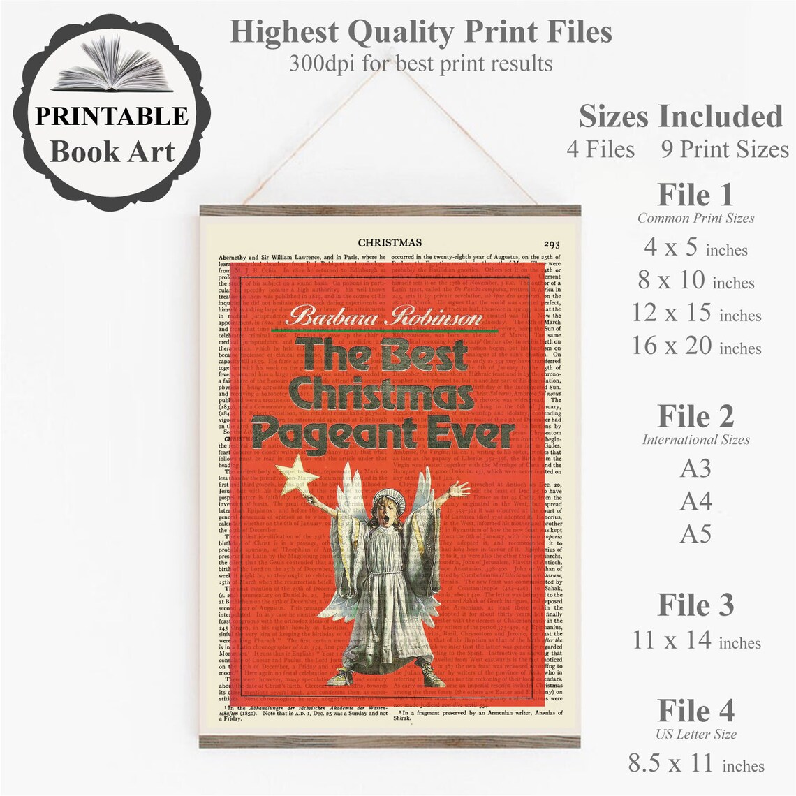 Printable 'the Best Christmas Pageant Ever' Book Cover Poster ...