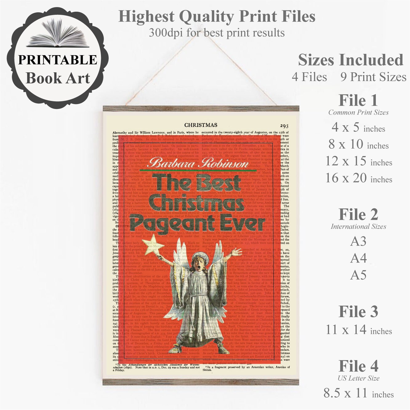Printable 'the Best Christmas Pageant Ever' Book Cover - Etsy