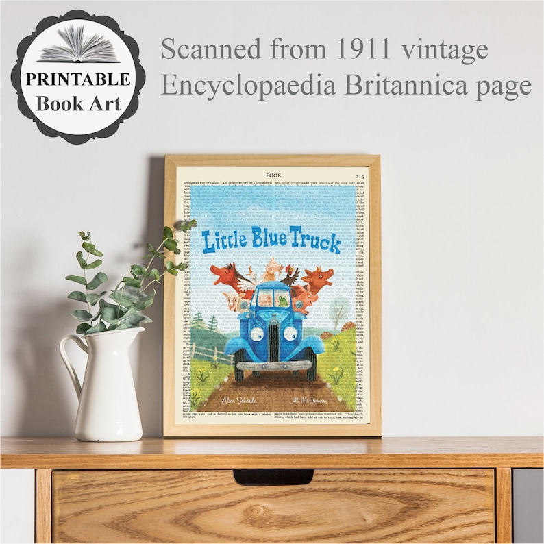 Printable 'little Blue Truck' Book Poster Print on Old Page, Kids ...