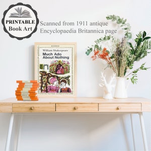 Printable 'much Ado About Nothing' Play Book Cover Art Print, English ...