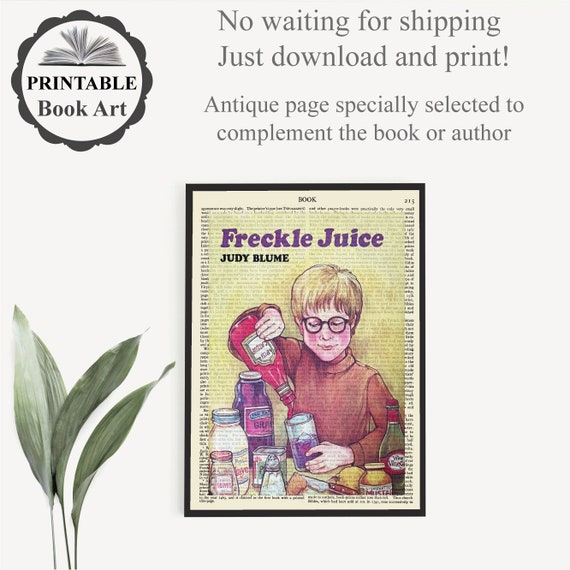 Printable 'freckle Juice' Book Cover Art Print Kids - Etsy