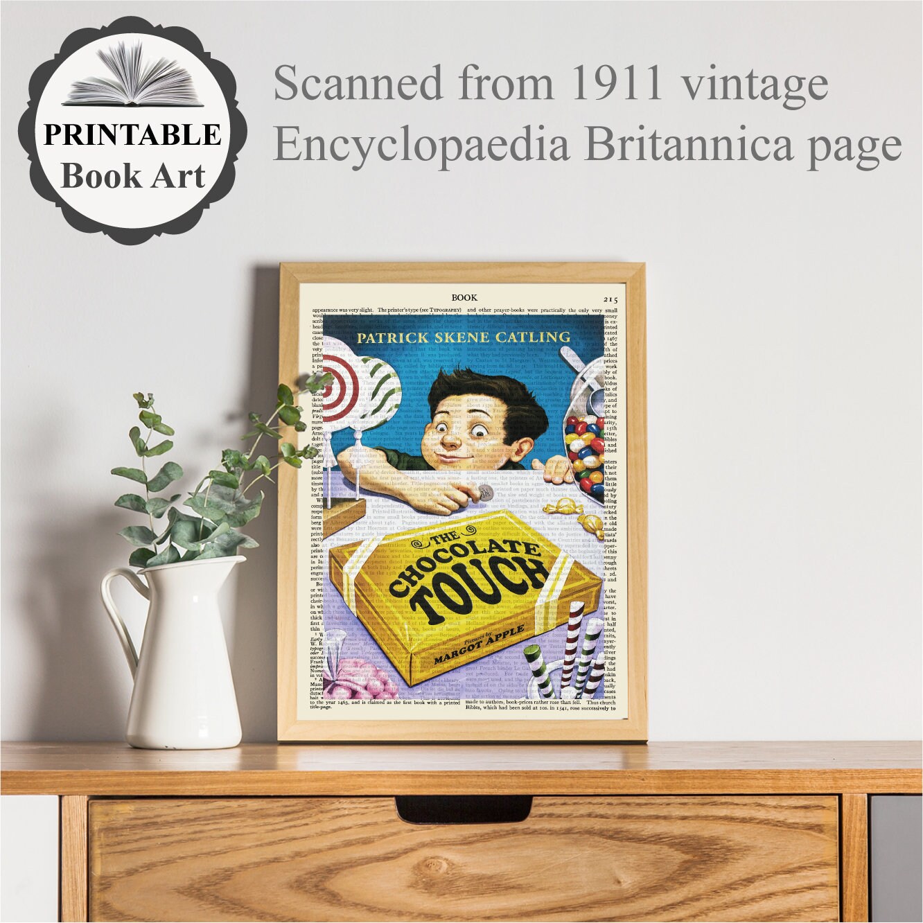 Printable 'the Chocolate Touch' Book Cover Art Poster Print on a ...