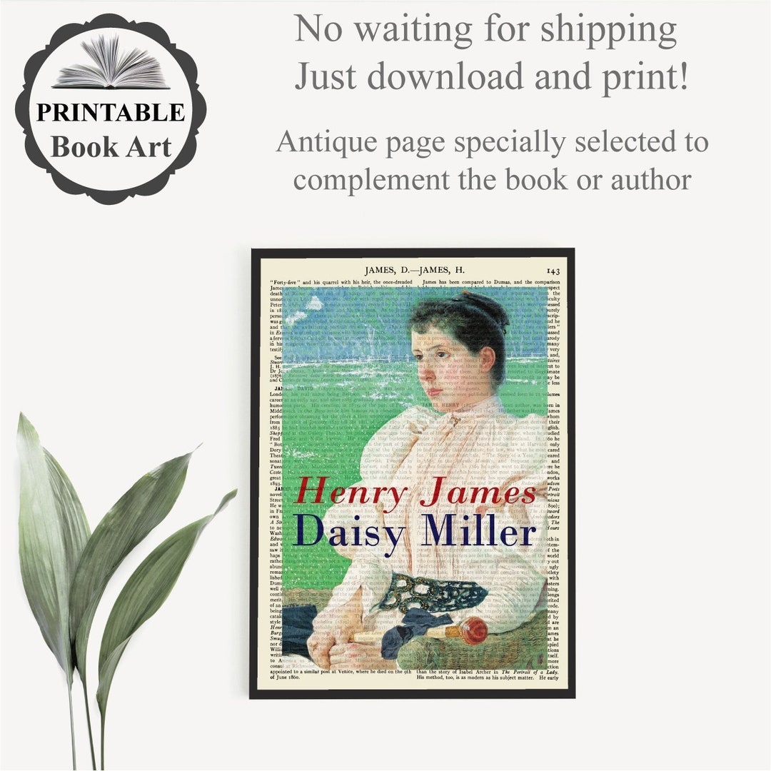 Printable 'daisy Miller' Book Cover Wall Art Print, Henry James ...