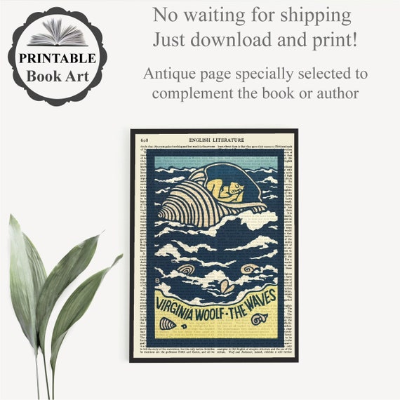 Printable 'the Waves' Vintage Book Cover on - Etsy