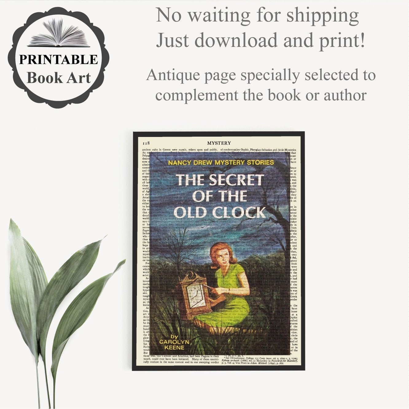 Printable 'the Secret of the Old Clock' Book Cover | Etsy