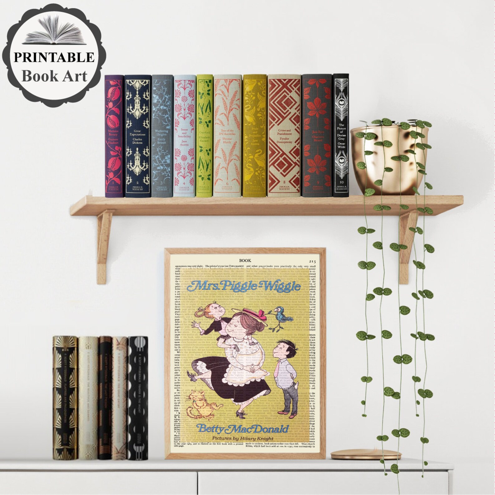 Printable 'mrs Piggle Wiggle' Book Cover Poster, Kids Bedroom Prints or ...