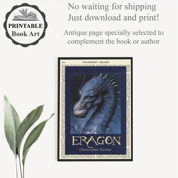 Printable 'eragon' Book Cover Poster on Vintage Page | Etsy Australia