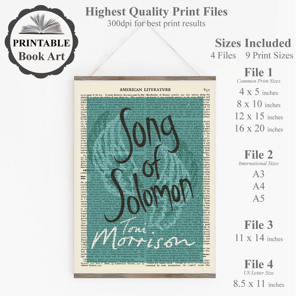 Downloadable 'song of Solomon' Print Book Cover - Etsy