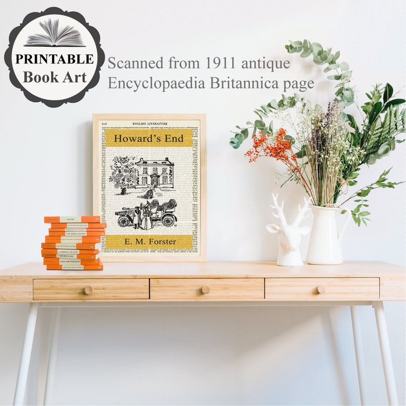 Printable 'howard's End' Book Cover Poster, E M Forster Book Art Print ...