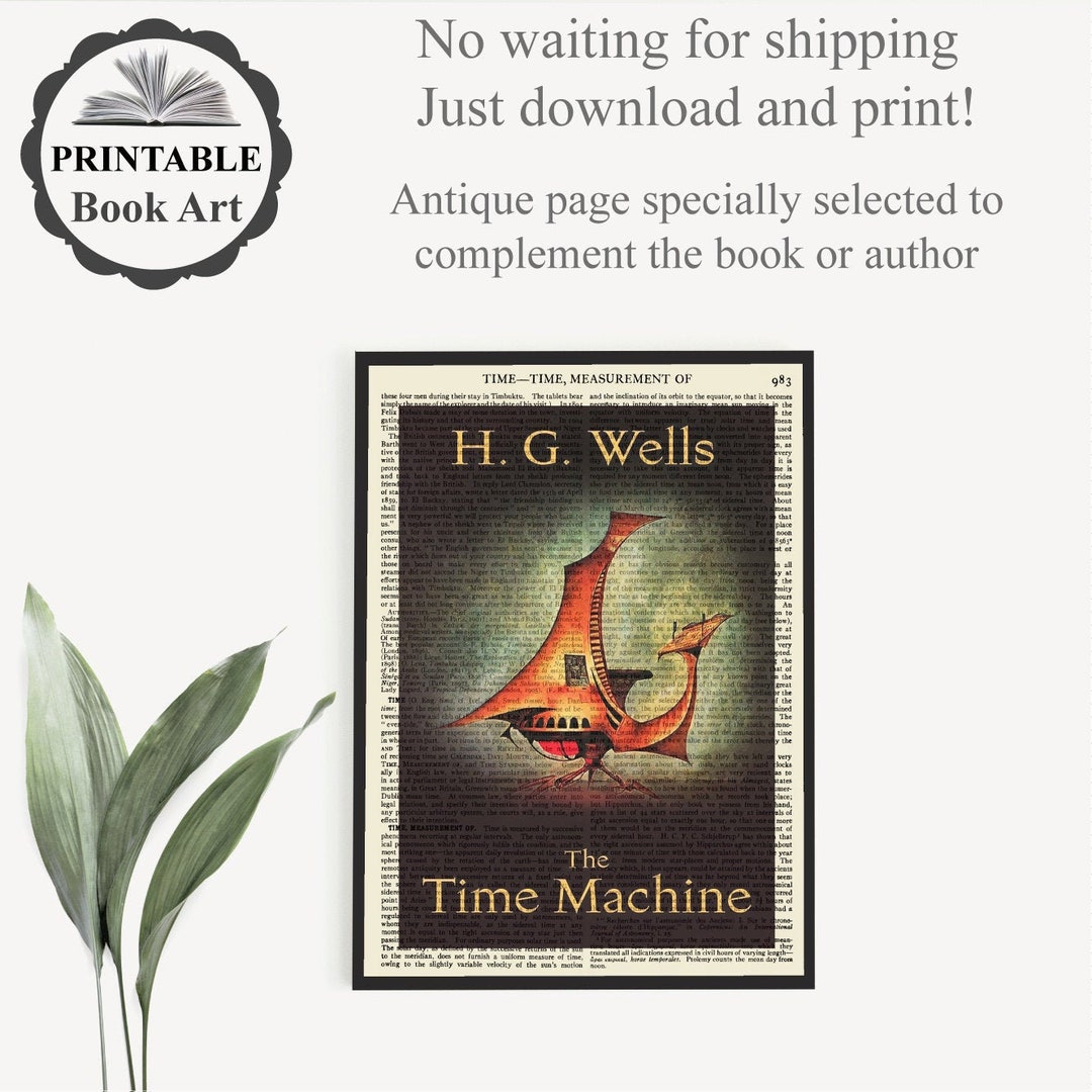 Printable 'the Time Machine' Book Cover Print, Classic Science Fiction ...