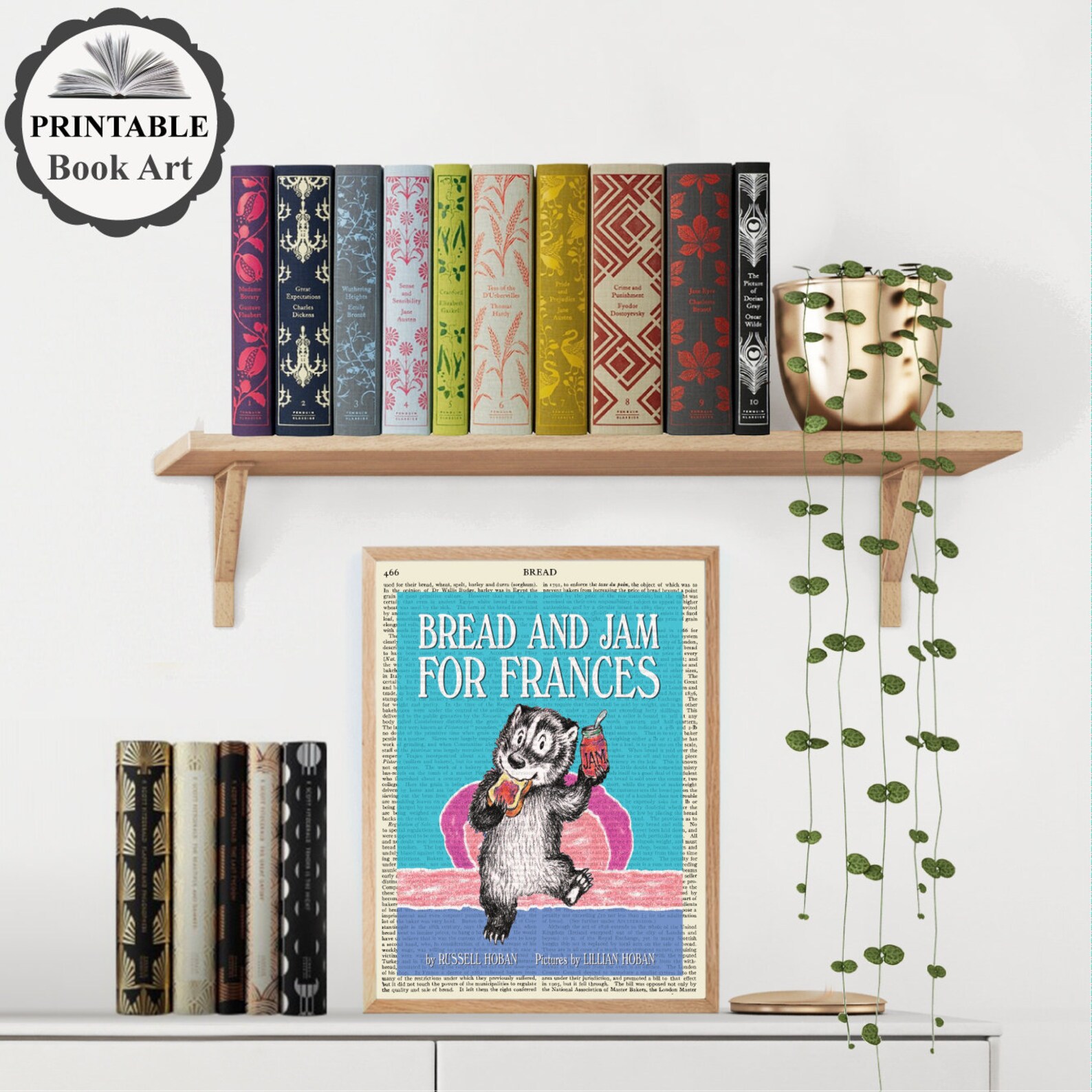 Printable 'bread and Jam for Frances' Book Poster Print on Vintage Page ...