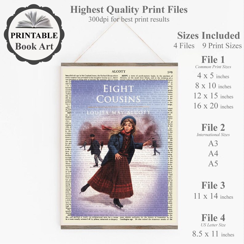 Printable 'eight Cousins' Book Cover Print Louisa May - Etsy