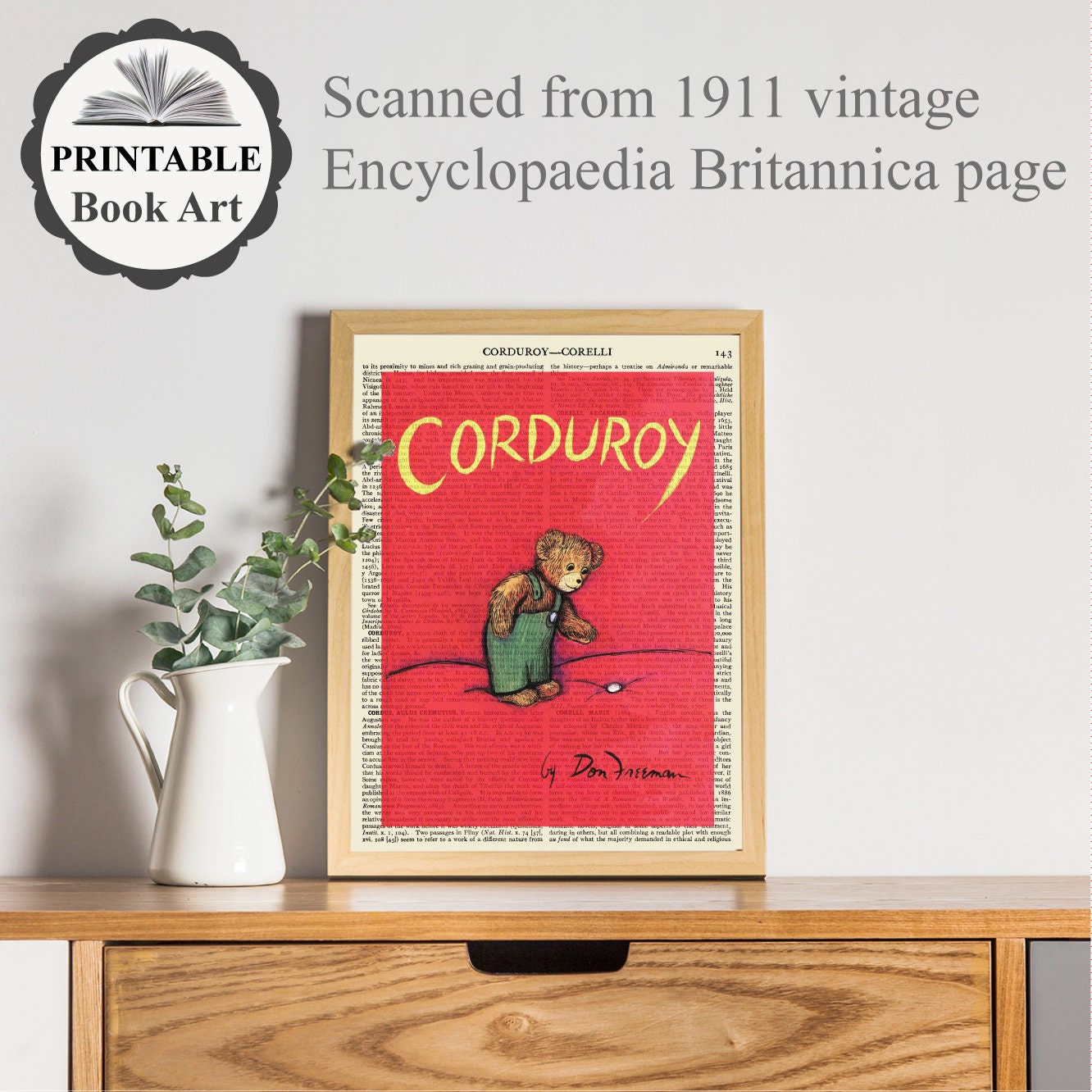 Printable 'corduroy' Book Cover Poster Print - Etsy