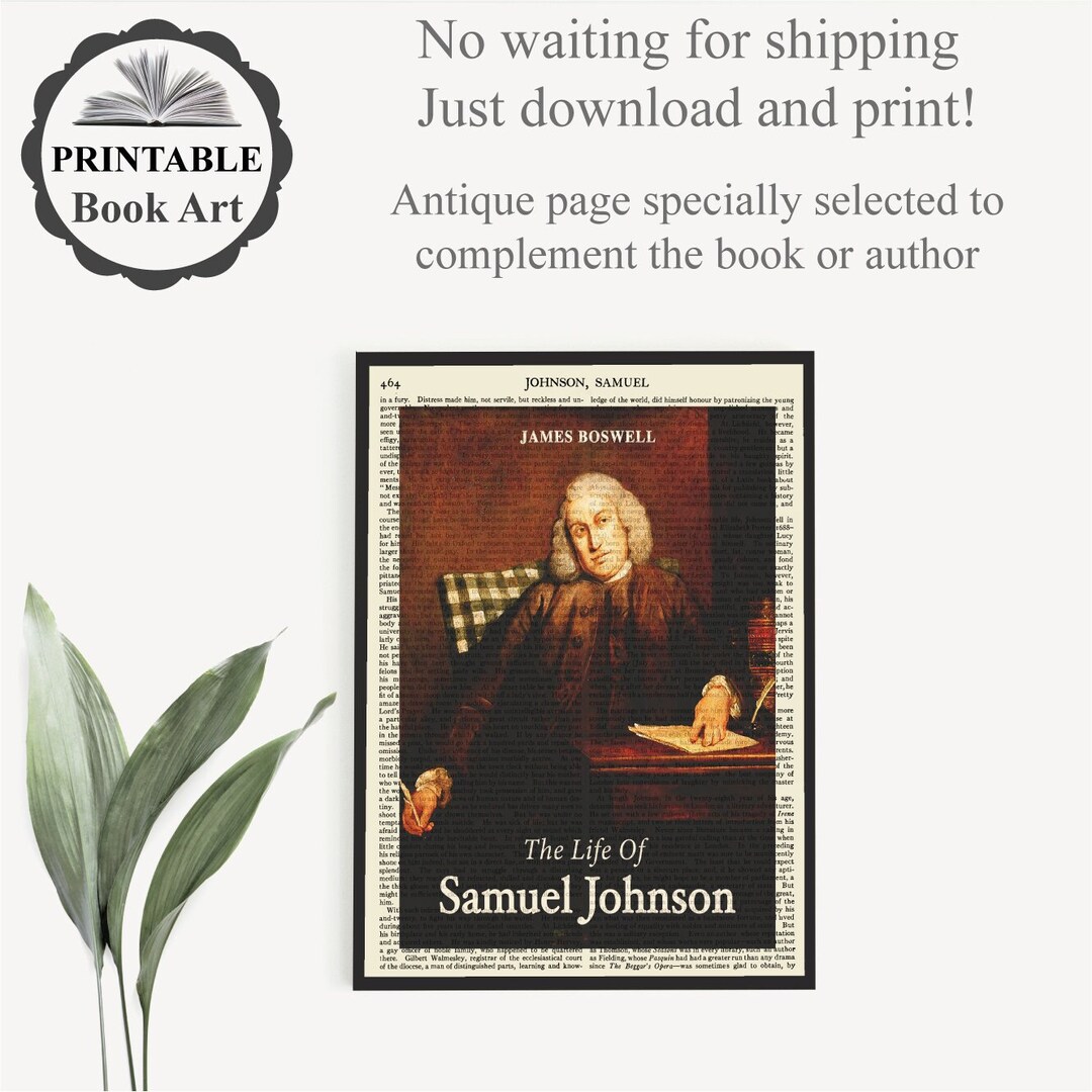 The Life of Samuel Johnson Printable Book Cover Print by James Boswell ...