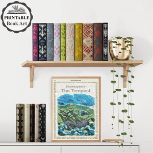 Printable the Tempest Play Book Cover Art, Shakespeare Print, Gift for ...