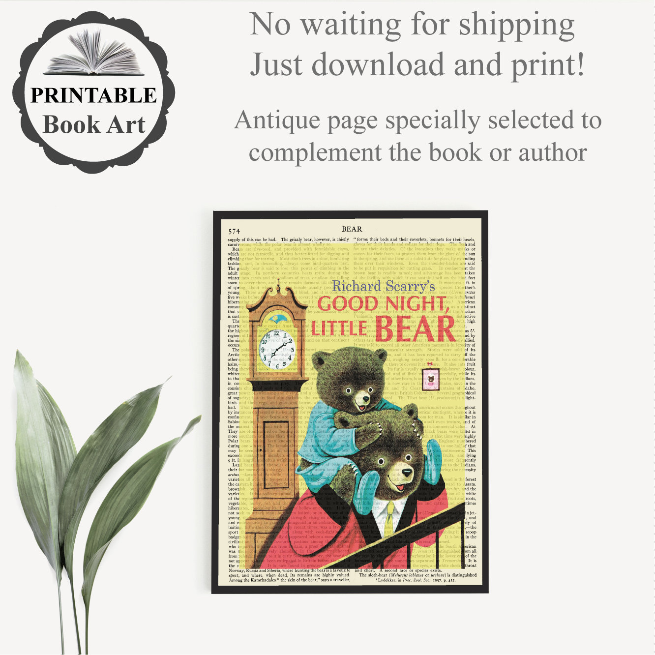Printable 'good Night Little Bear' Book Cover Print on | Etsy