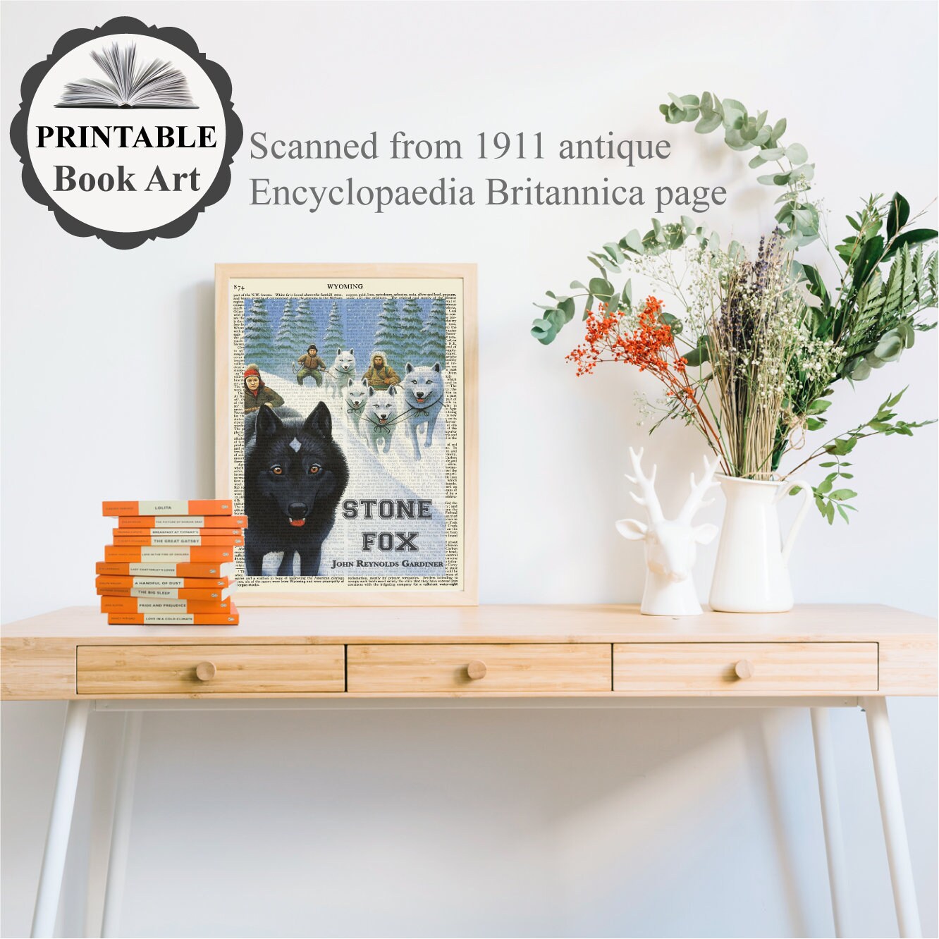 Printable 'stone Fox' Book Cover Art Print, Bookish Teacher Gift, Gift ...