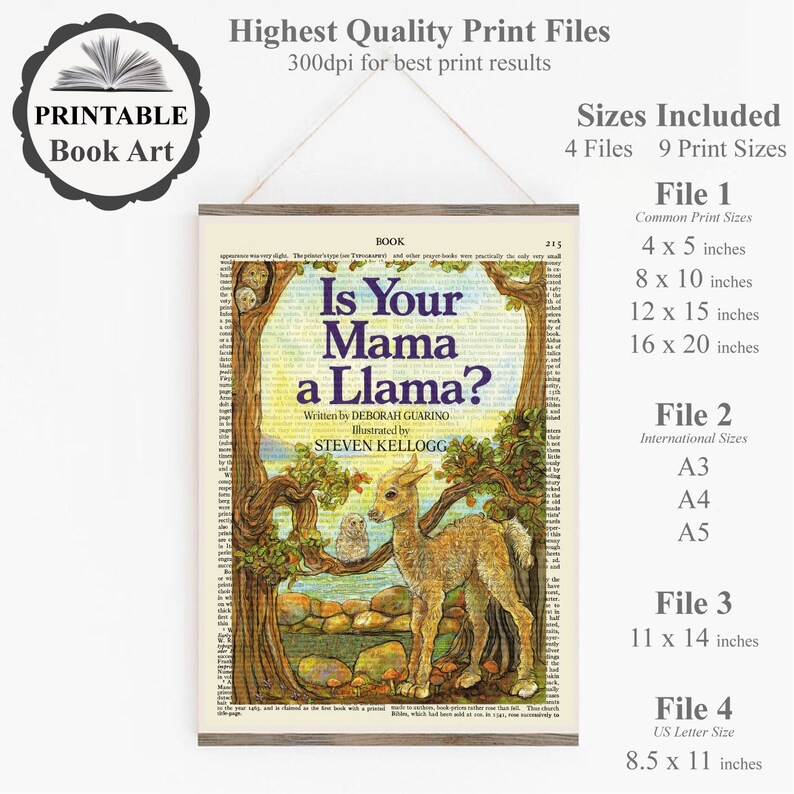 Printable 'is Your Mama A Llama' Book Cover Print on - Etsy