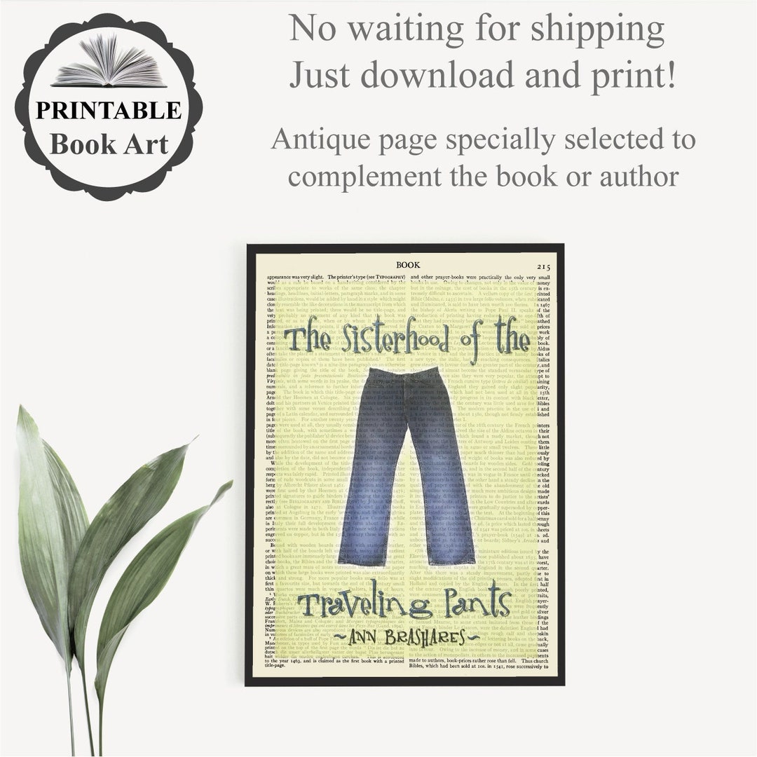Printable 'the Sisterhood of the Traveling Pants' Book Cover Art Prints ...