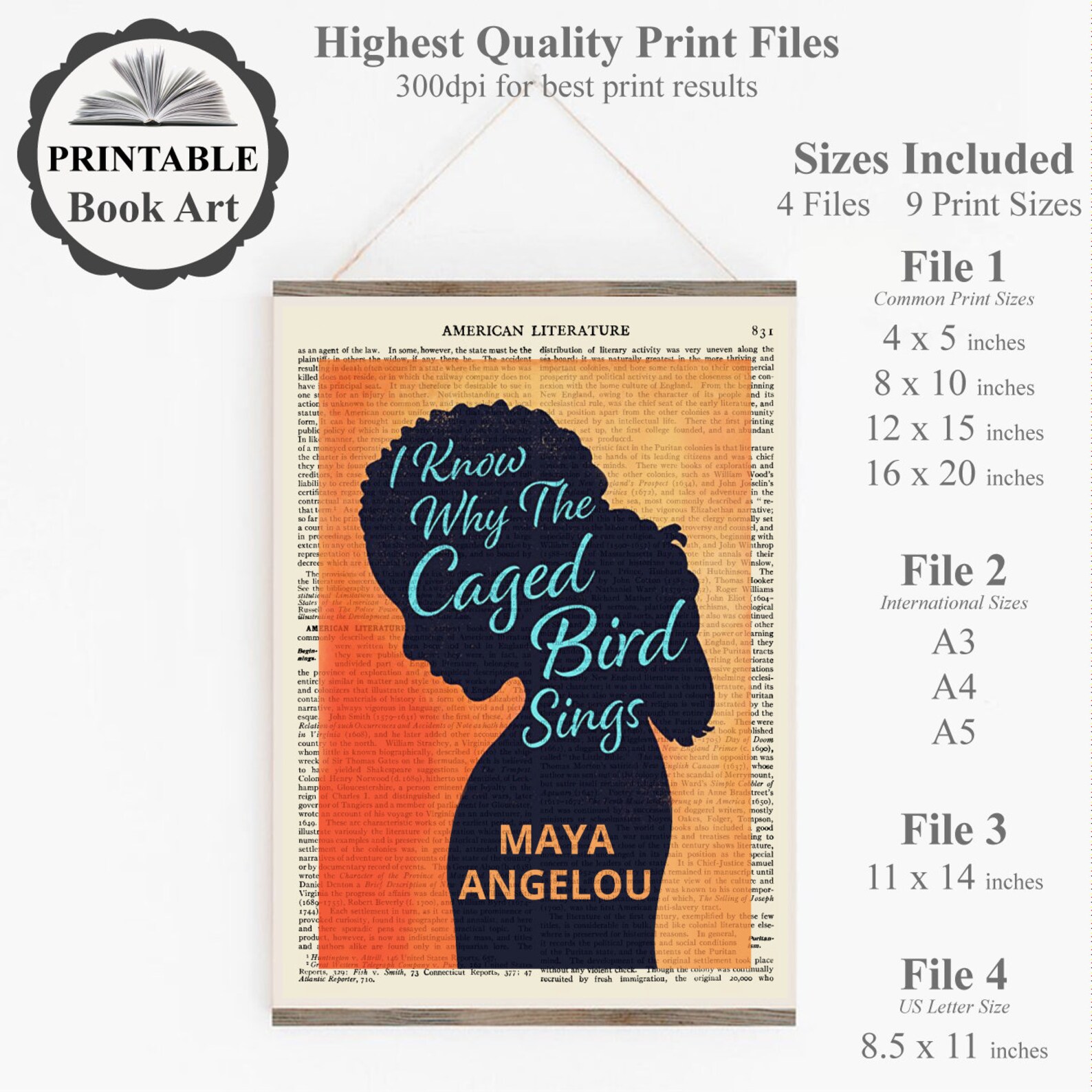 Printable 'I Know Why the Caged Bird Sings' Maya | Etsy
